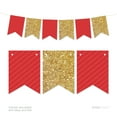 Red Gold Glitter Pennant Party Banner - Walmart.com