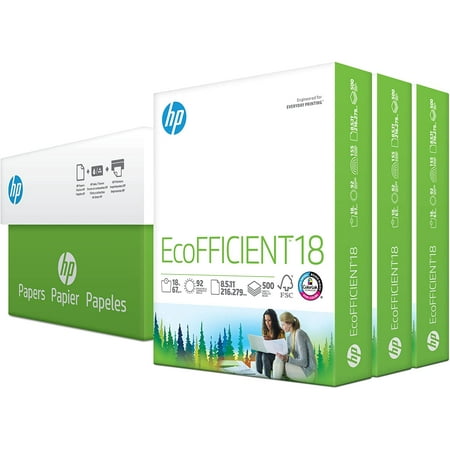 HP Printer Paper | 8.5 x 11 Paper | EcoFFICIENT 18 lb | 3 Ream Case ...