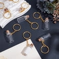 10Pcs Glass Bottle Keychains with Iron Clasps Cork Golden 8.2cm ...