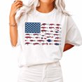 American Fishing Lure Flag Patriotic Angler Graphic Casual T-Shirt for ...