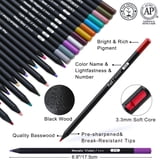 HIFORNY Black Edition Colored Pencils Set 72 Colors with Soft Core for ...