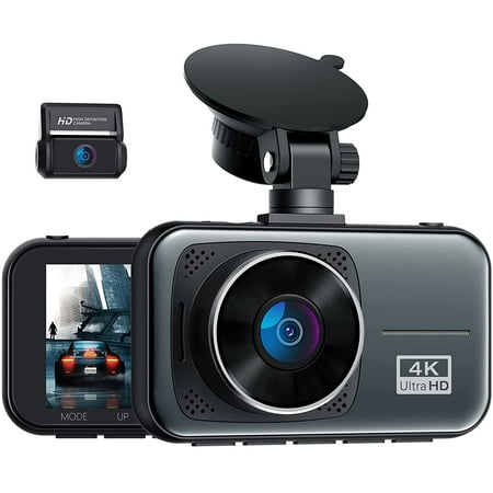 4K Dash Cam Front and Rear - Car Camera, Supercapacitor Ultra HD 4K ...