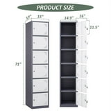 MIIIKO Metal Locker for Gym, School, Office, 71" Metal Storage Locker ...