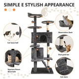 54 inch Multi-Level Cat Tree, Light Gray Condo with Towers and ...