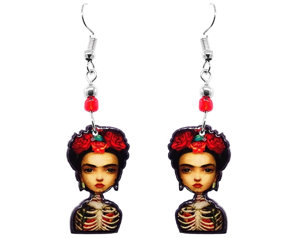 Frida Kahlo Abstract Doll Mexican Artist Graphic Dangle Earrings ...