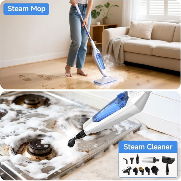 Steam Mop, 14-in-1 Detachable Steam Cleaner for Home and Floor, 1300W ...