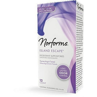 Norforms Feminine Deodorant Suppositories, Island Escape, 12 Ct ...