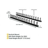 StarTech.com CMVER40UD Vertical Cable Organizer with D-Ring Hooks - 0U ...