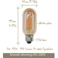 UKLL-T45 E26 Amber Antique LED Edison Light Bulb,T14 LED Tubular ...