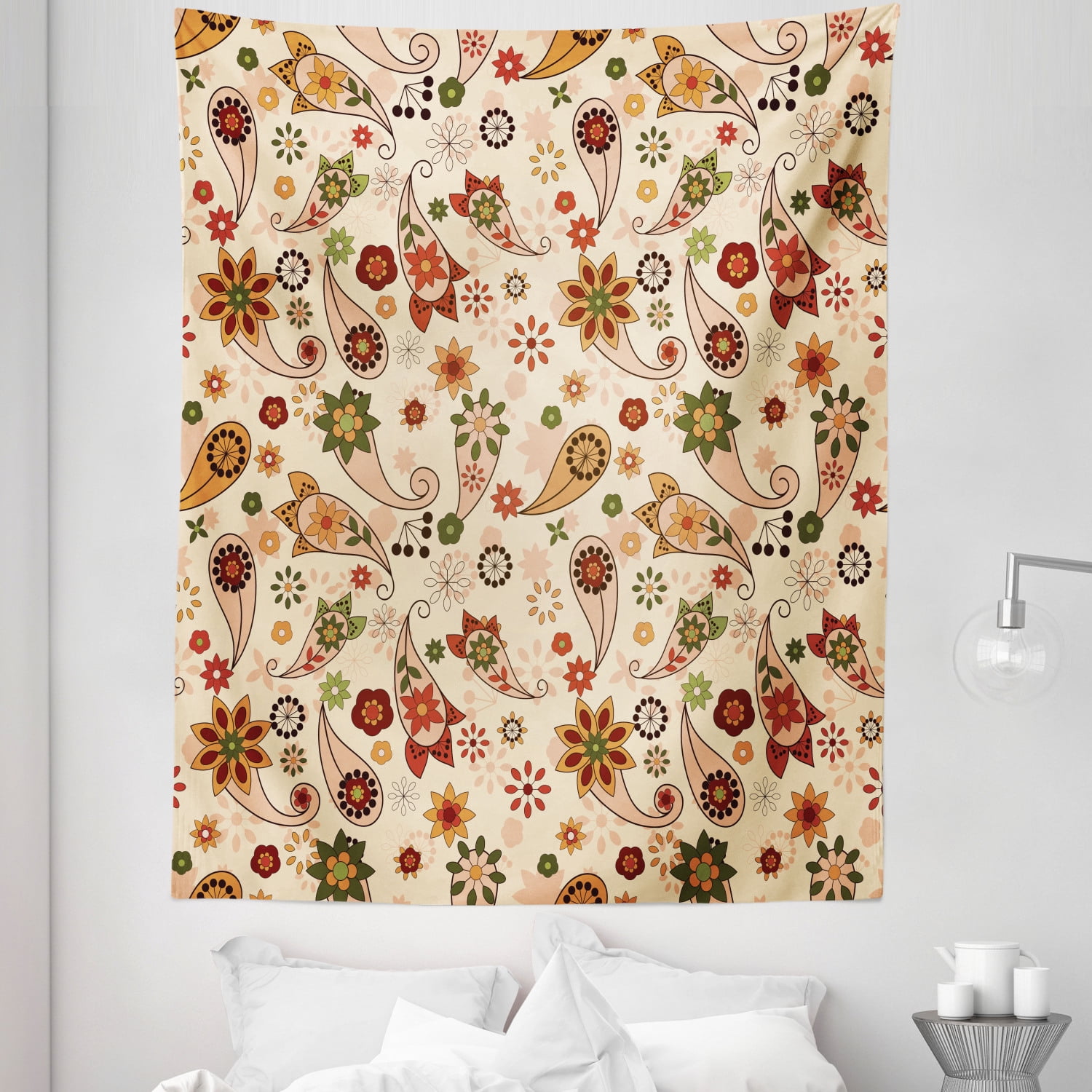 Colorful Tapestry, Floral Design with Spring Motifs and Paisley ...