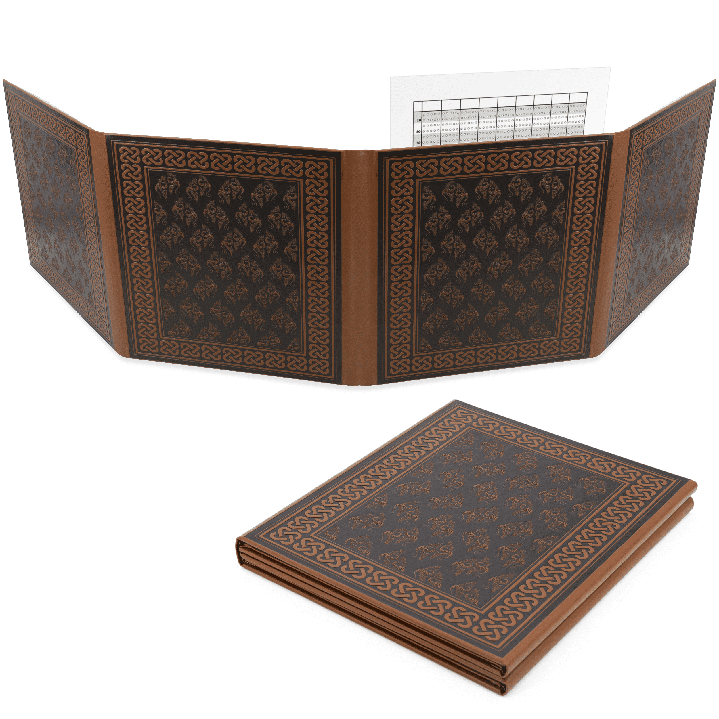 CASEMATIX DM Screen Faux Leather Embossed GM Screen - Four Panel ...