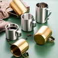 AOOOWER 4pcs Rustproof Stainless Steel Coffee Mugs With Smooth Interior ...