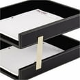Rustic Black Leather Double Stacking Trays - Walmart.com