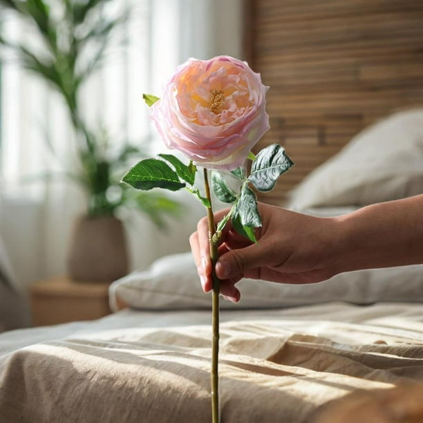 Flor de rosa artificial, rosa única, flor de rosa falsa para esposa ...