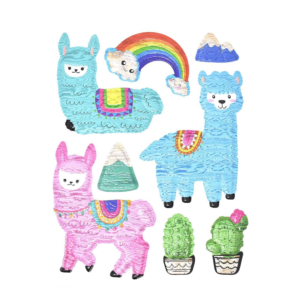 Mountain Llama Friends Wall Decal 3D Stickers, Assorted, 8-Piece ...
