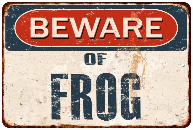 Beware of FROG Metal Sign Rusty Wall Decor 8x12 108120041043 - Walmart.com