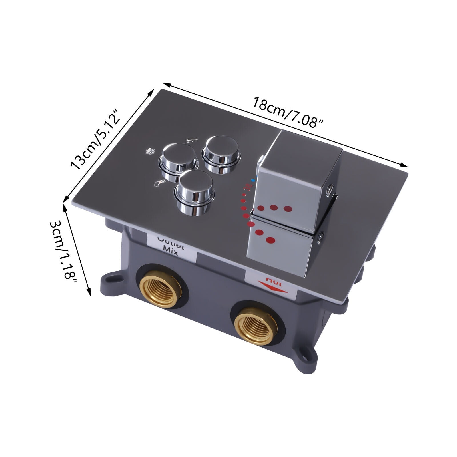 Miumaeov 3 Functions Shower Diverter Valves 1-90℃ Pre-embedded Box ...