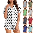 Yuanlook Women's Comfort Polka Dot Nightwear Set, Button-Up Top ...