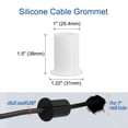 4Pcs Cable Grommet for 1 Inch Wall Hole, Silicone Cable Routing Kit ...