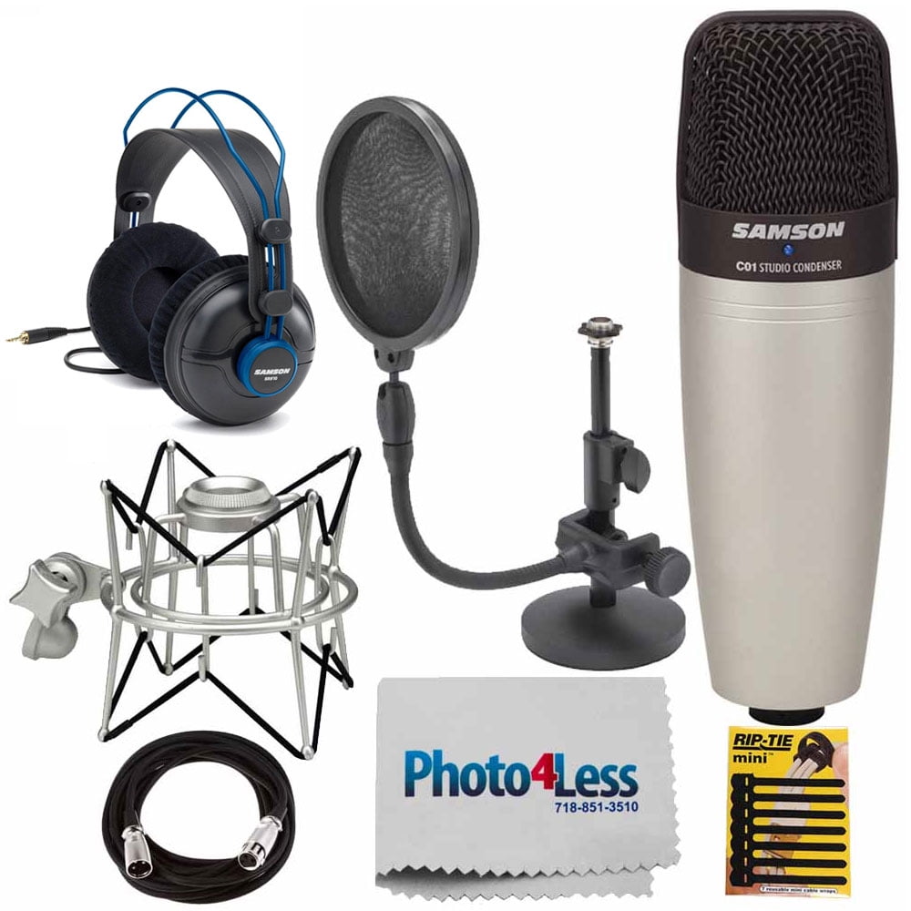 Samson Studio Condenser Mic C01 +SR970 Headphone + Samson Microphone ...