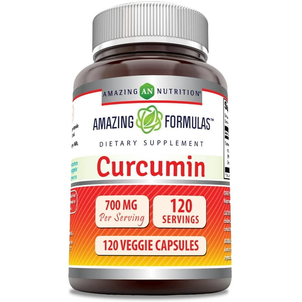 Amazing Formulas Curcumin 700mg 120 Veggie Capsules Supplement ...
