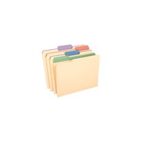 Top Office Manila Colored Tab File Folders, 1/3-Cut Tabs, Letter Size ...
