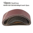 12PCS 75x457mm Sanding Belts 60/80/120/150/240/400 Grit for Belt Sander ...