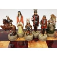 Japanese Samurai Warrior Chess Set w/ 17" Gloss Cherry Color Storage ...