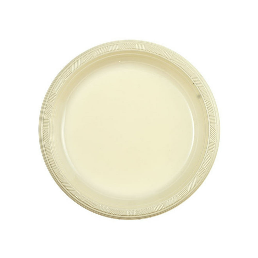 9" Ivory Plastic Plates 50ct - Walmart.com - Walmart.com