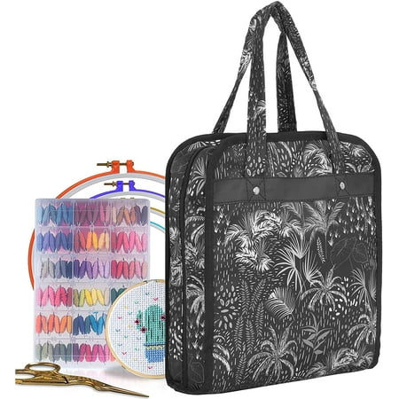 IGUOHAO Embroidery Storage Bag, Roomy Embroidery Bag with Multiple ...