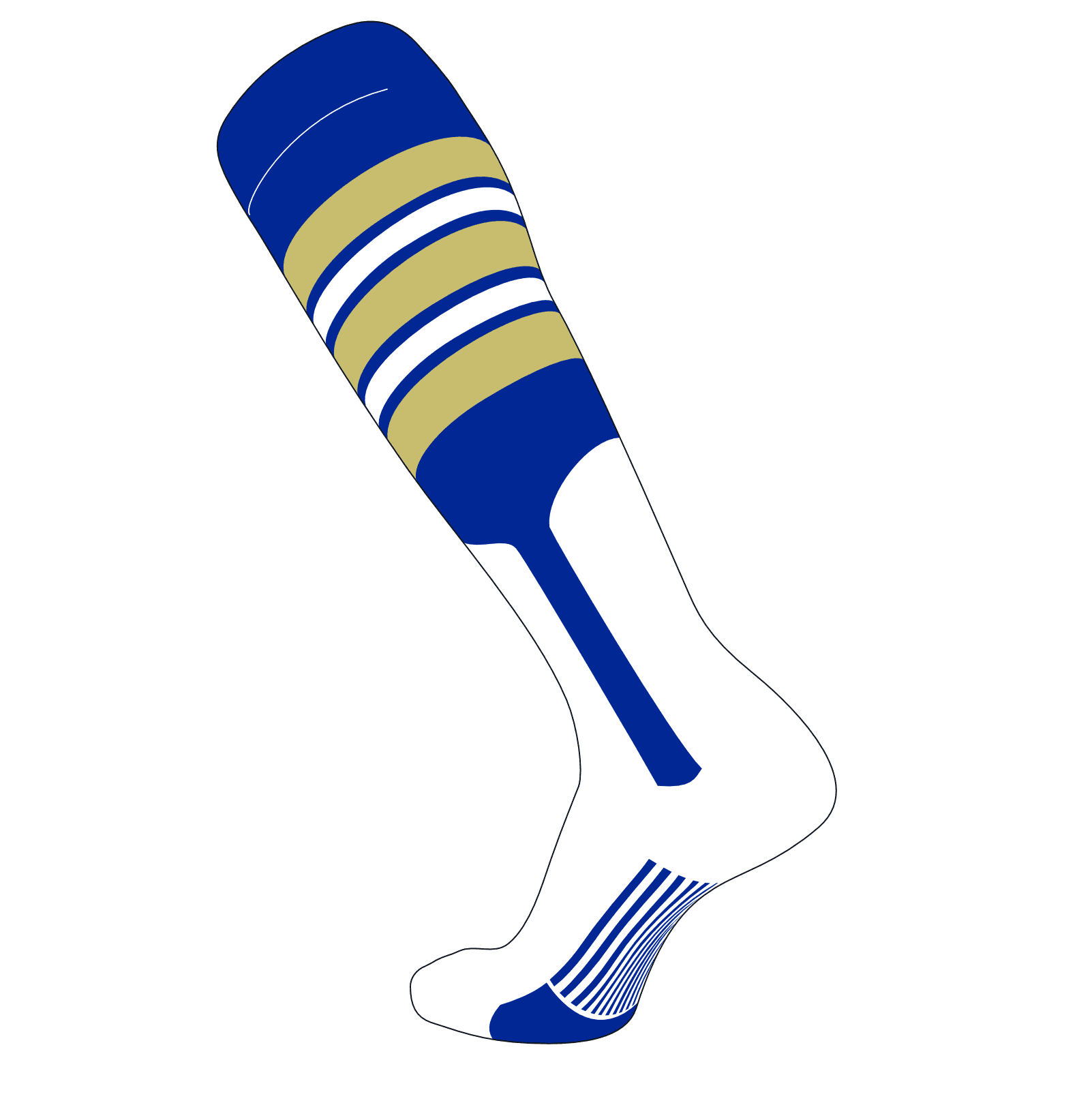 TCK Elite Baseball Knee High Stirrup Socks (F, 9in) Royal, Vegas Gold ...