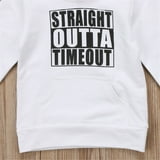Sunisery Baby Boy Girl STRAIGHT OUTTA TIMEOUT Pattern Hoodie Tops ...