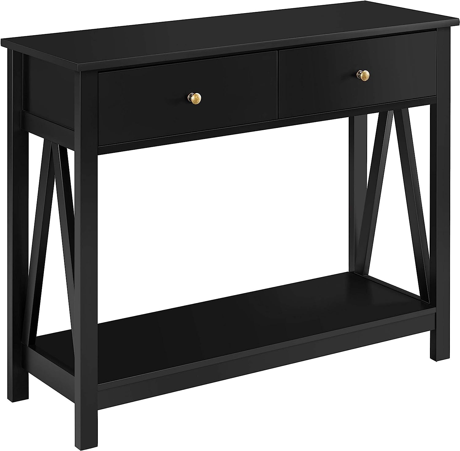 Wood V-Shaped Design Sofa & Console Table Hallway Table With 1 Drawer ...