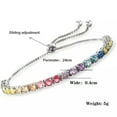 EOEMY Women Charm 925 Silver Zircon Crystal Bracelet Bangle Adjustable ...