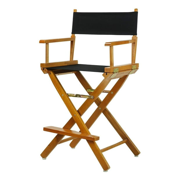 "24" Director's Chair Honey Oak Frame-Black Canvas" - Walmart.com