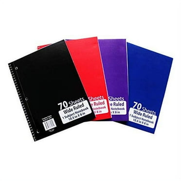 Trail Maker 50 Pack 1 Subject 70 Sheet Wide Ruled Spiral Notebooks for ...