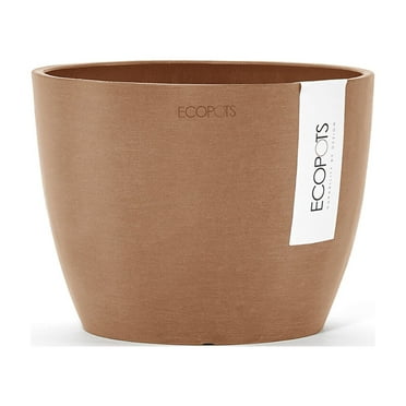 EcoPots Rotterdam 8" Indoor/Outdoor Durable Modern Recycled Plastic ...