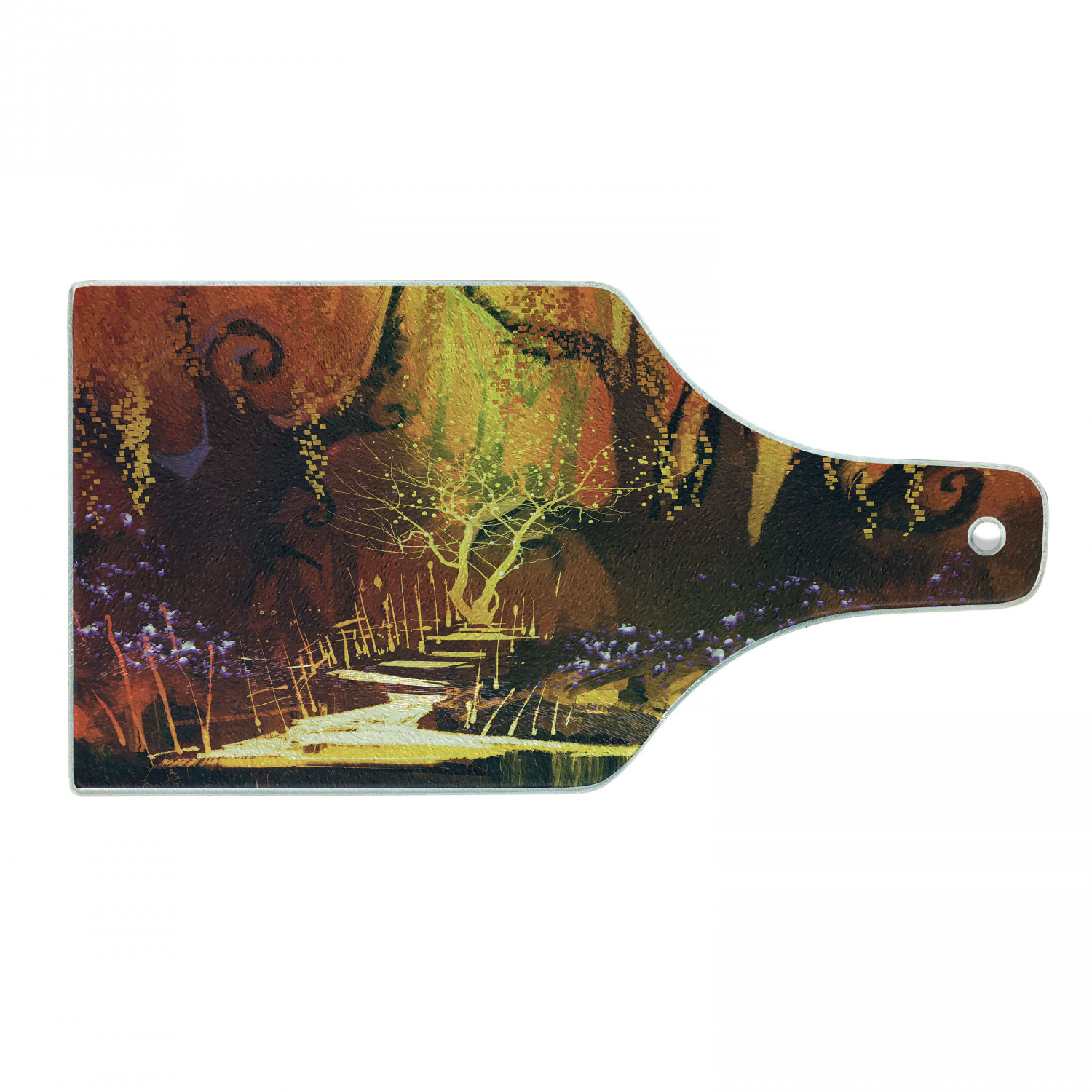 Fantasy Cutting Board, Enchanted World Imaginary Forest with Fastastic ...