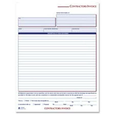 Adams Business Forms Contractors Invoice- 3-Part- Crbnls- 8-.38in.x11 ...