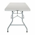 "Office Star Products White 72"" Long Foldable Table with Wide Legs ...