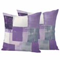 Abstract Purple Outdoor Throw Pillow Covers Set of 2, Gray Graffiti ...