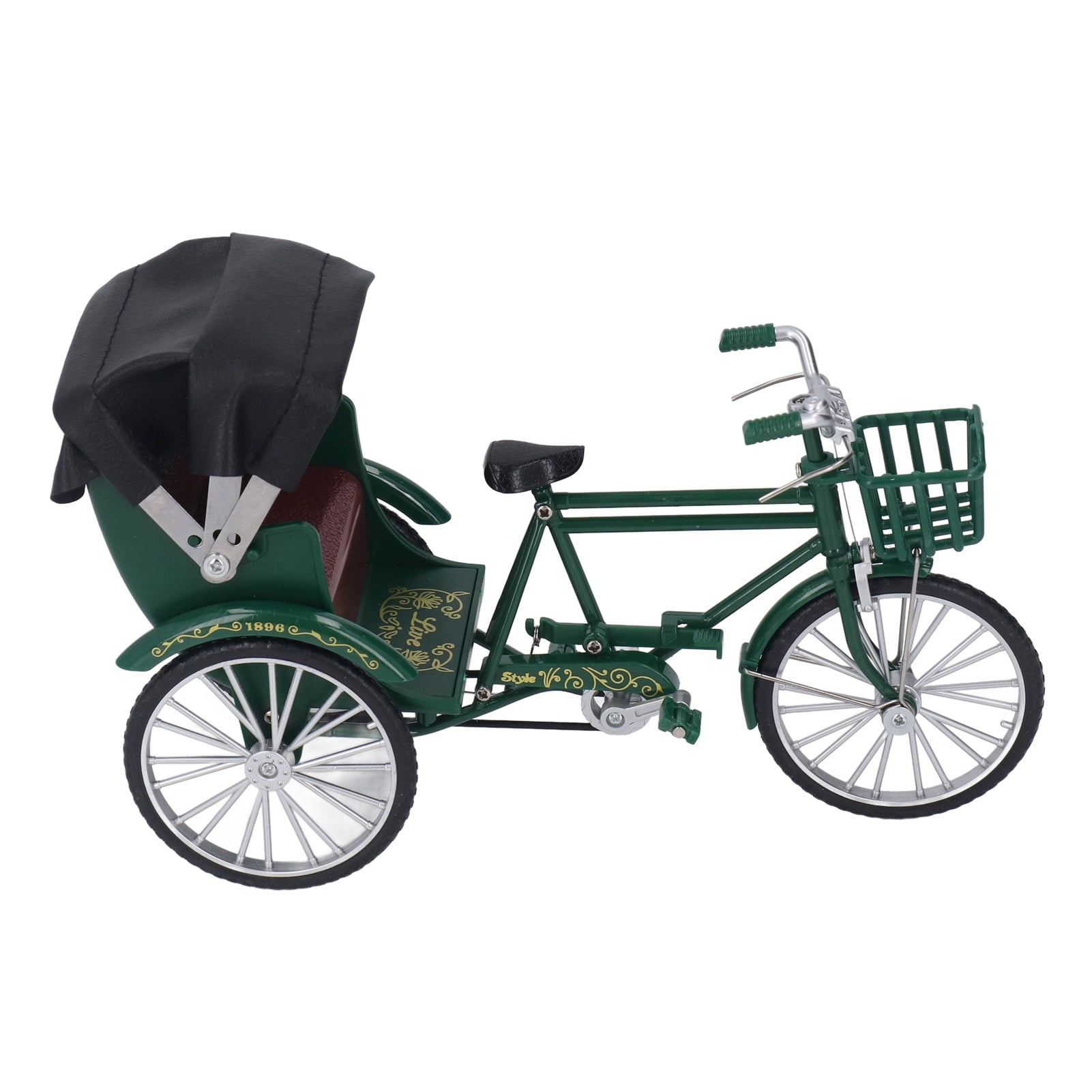 Rickshaw Model, Glossy Appearance 3 Wheel Rickshaw Model Alloy Material ...