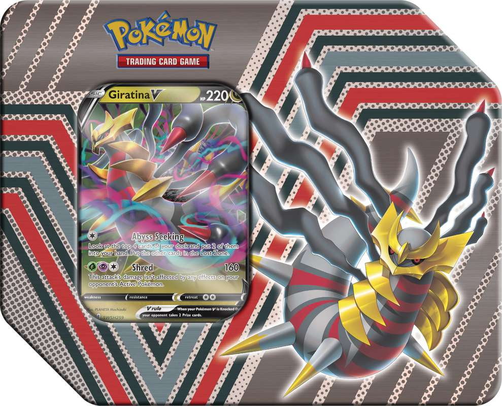 Pokemon Hidden Potential Giratina V Tin Set (5 Booster Packs, Foil ...