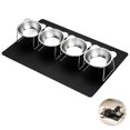 4 Pcs Elevated Pet Bowls, Stainless Steel Raised Feeding Dishes with 15 ...