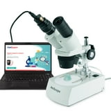 Amscope 20X-40X Student Stereo Microscope w/ Premium 9pc 3D Insect Specimen Kit + Digital ...
