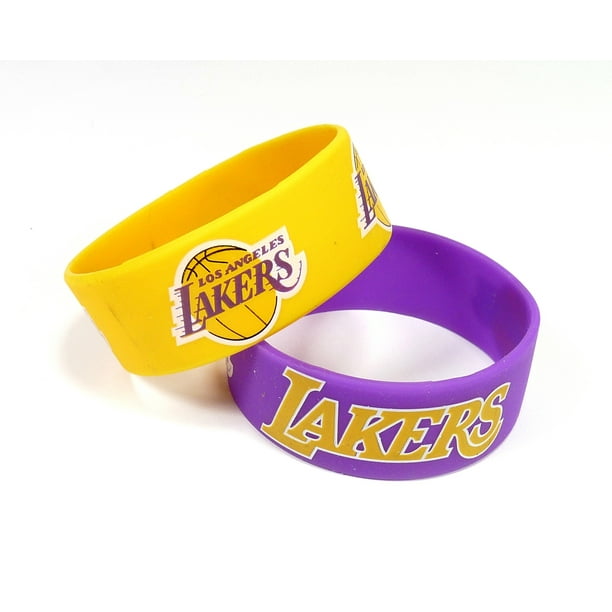Los Angeles Lakers NBA Silicone Bracelet/Wristband 2Pk - Walmart.com ...