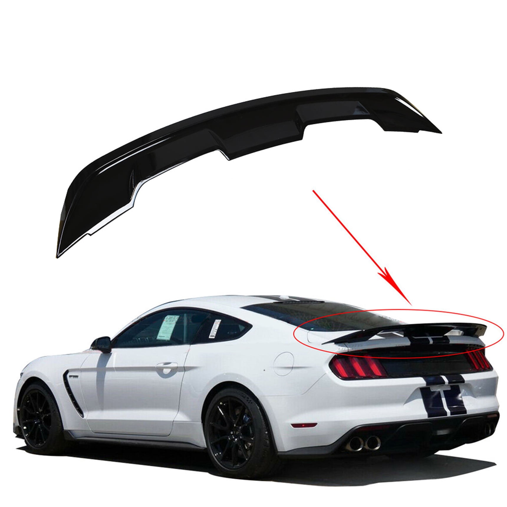 LABLT Trunk Spoiler Wing Painted Glossy Black Wing Spoiler Fit for 2015 ...