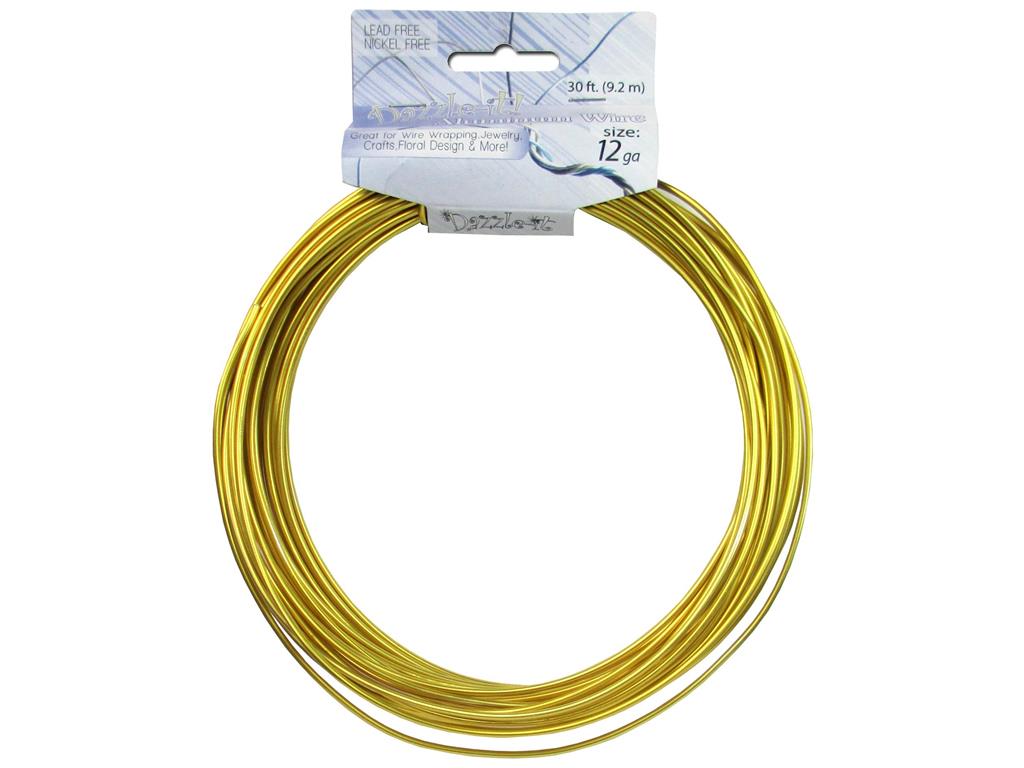Dazzle It Aluminum Wire 12ga 30ft Rnd Gold - Walmart.com