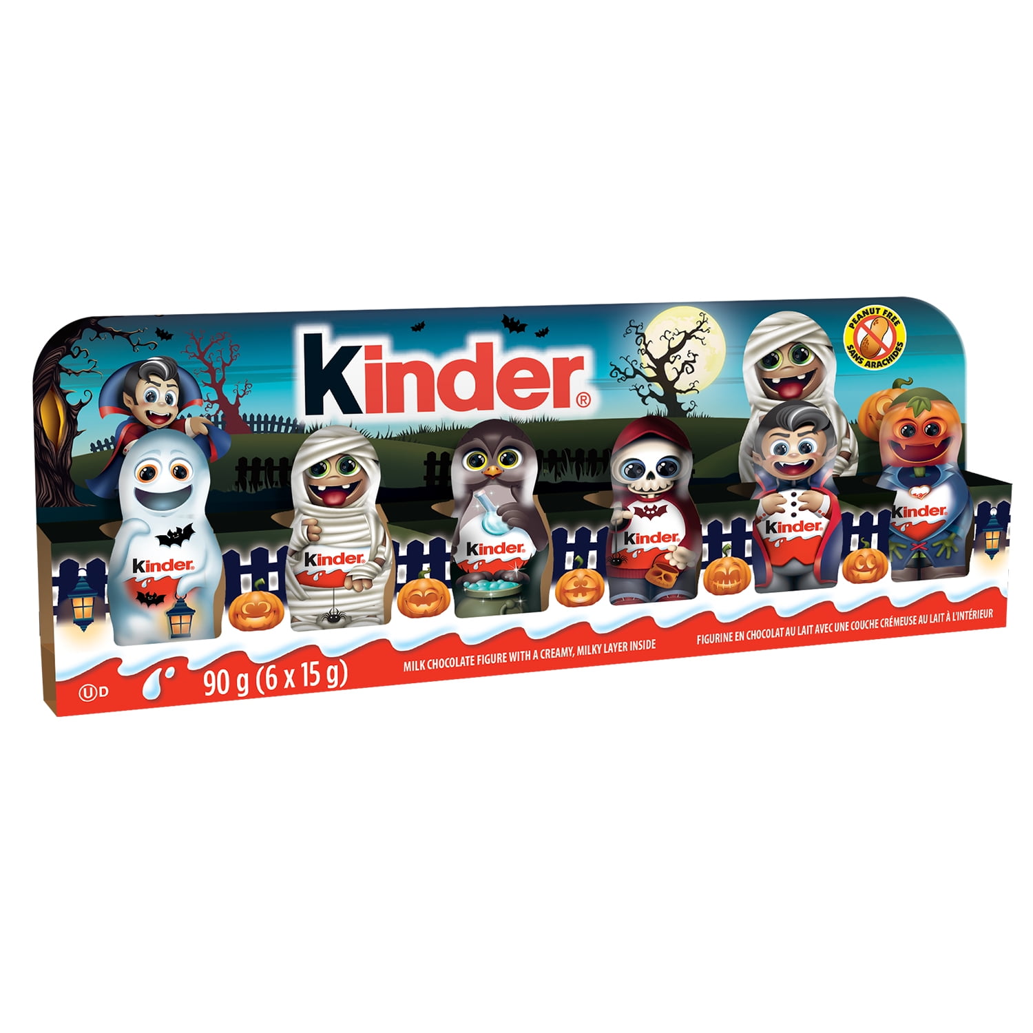KINDER Mini Hollow Halloween Chocolate Figures, 6 x 15g Chocolate Figures, 90g, Kinder Hollow ...