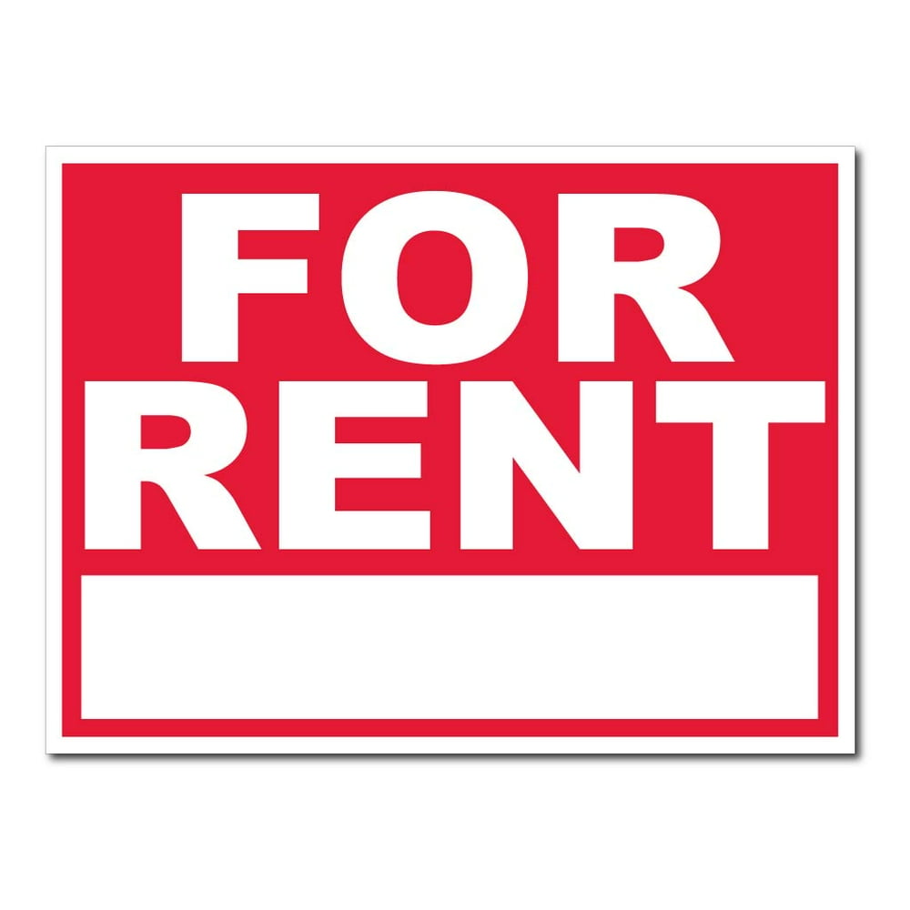 For Rent Sign 18"x24" Aluminum Sign - Walmart.com - Walmart.com